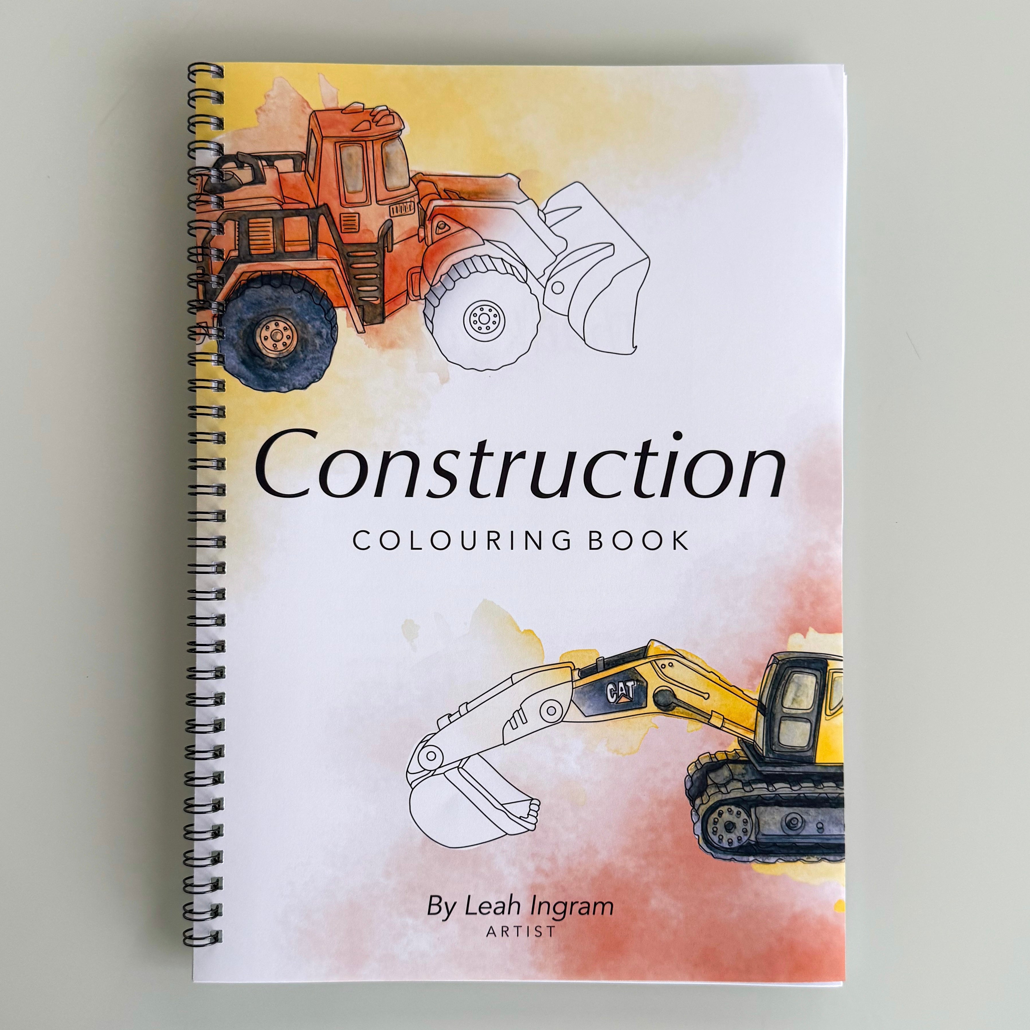 Construction Vehicles Colouring Book – Fantailed Illustrations